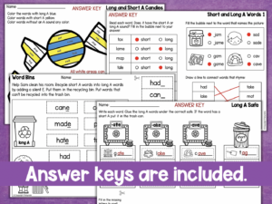 Short A Long A Words Phonics Worksheets | Made By Teachers