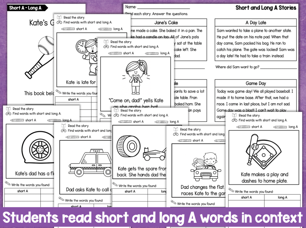 Short A Long A Words Phonics Worksheets | Made By Teachers