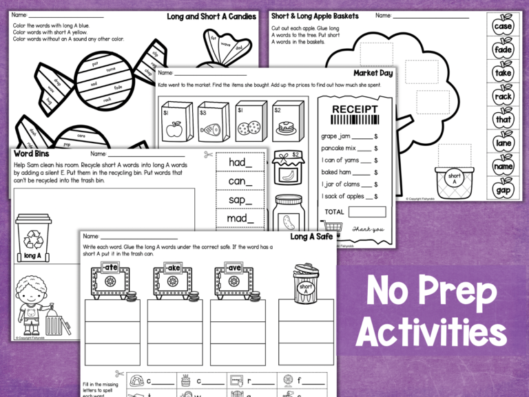 Short A Long A Words Phonics Worksheets - Made By Teachers