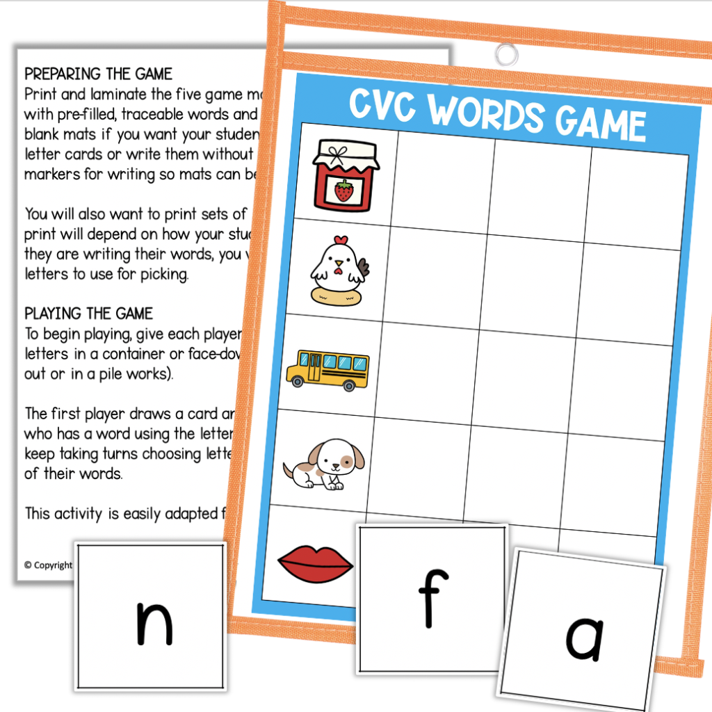 CVC Words Game Word Building Phonics Activity - Made By Teachers