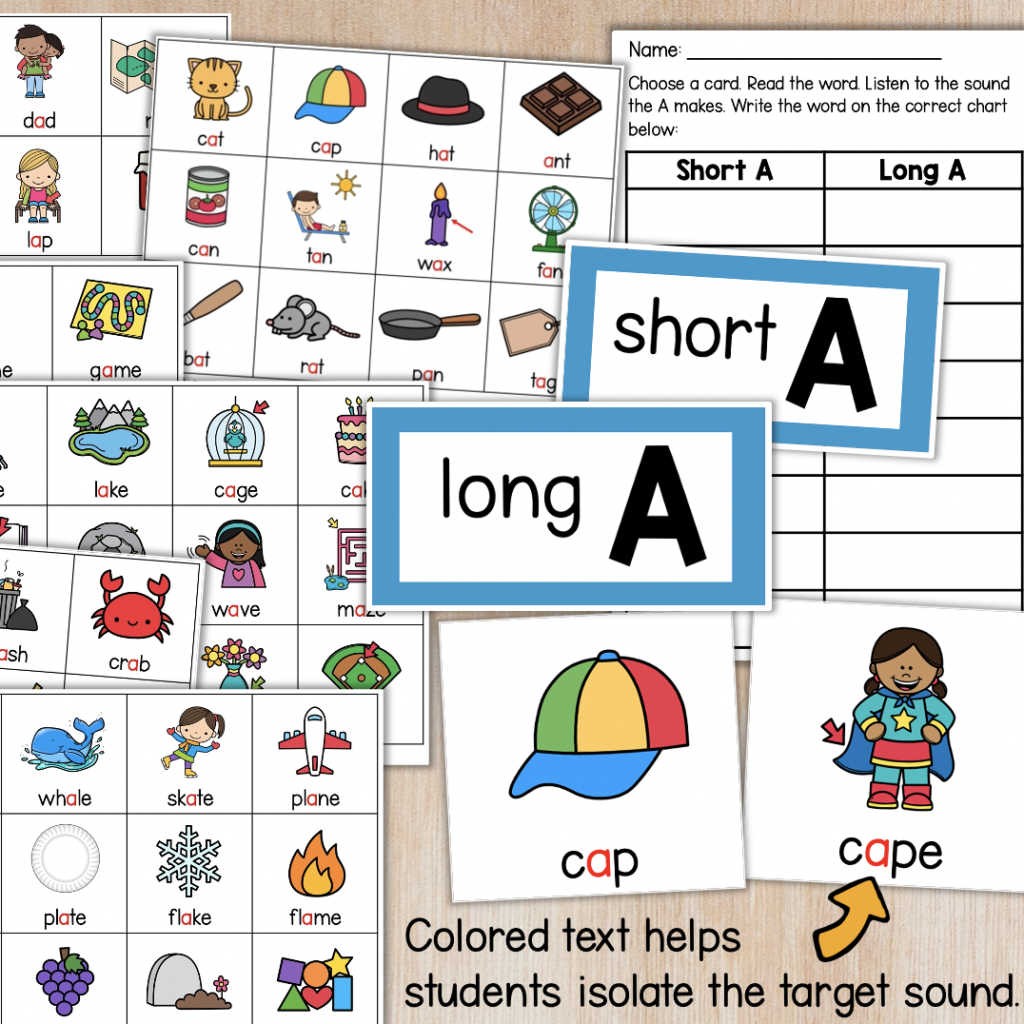 Word Sorts LONG & SHORT VOWELS Word Cards CVC CVCe | Made By Teachers