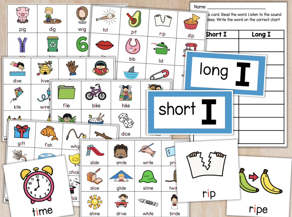 Word Sorts LONG & SHORT VOWELS Word Cards CVC CVCe | Made By Teachers