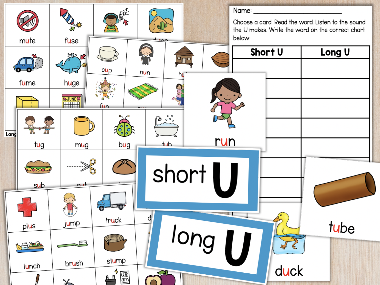 Word Sorts LONG & SHORT VOWELS Word Cards CVC CVCe | Made By Teachers