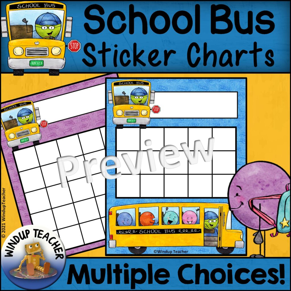 School Bus Sticker Charts - Made By Teachers