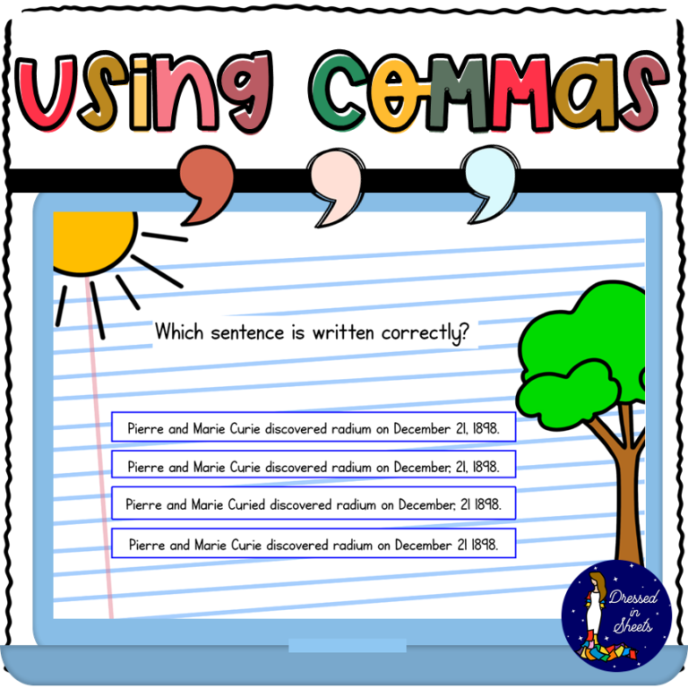 Using Commas BOOM Cards - Made By Teachers