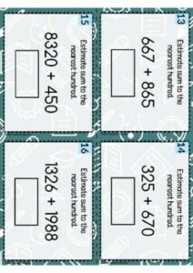 Estimating Sums and Differences Task Cards - Made By Teachers