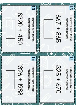 Estimating Sums and Differences Task Cards - Made By Teachers