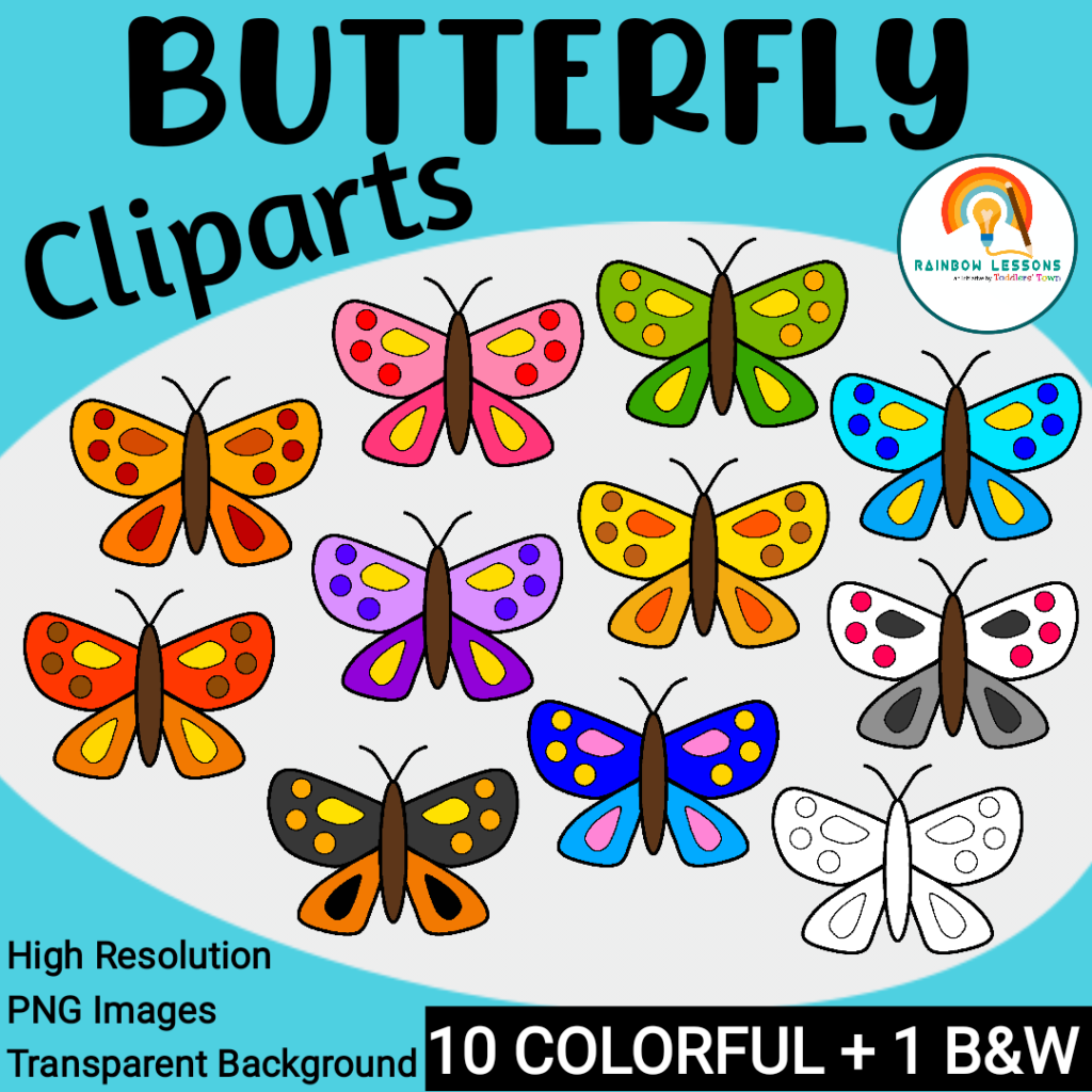 Butterfly Cliparts | Colorful Butterflies Clip Art - Made By Teachers
