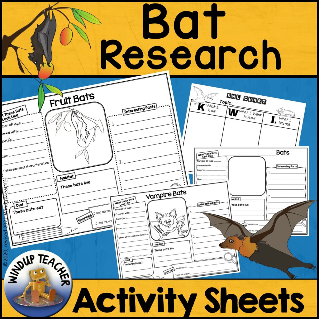 Stellaluna and Bat Research Activity Sheets BUNDLE | Made By Teachers