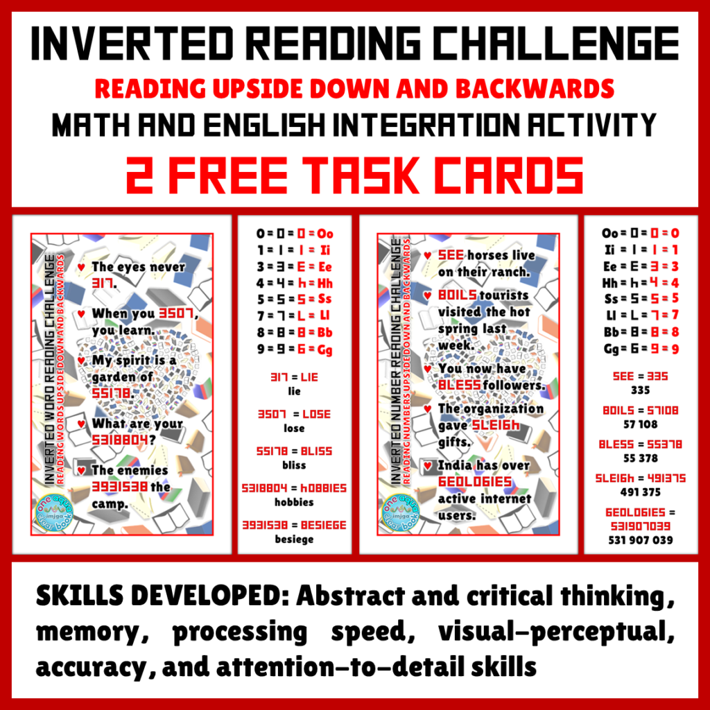 FREE Inverted Reading Challenge Task Cards | Made By Teachers