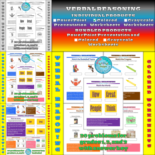 Verbal Reasoning Colored Worksheets - Made By Teachers