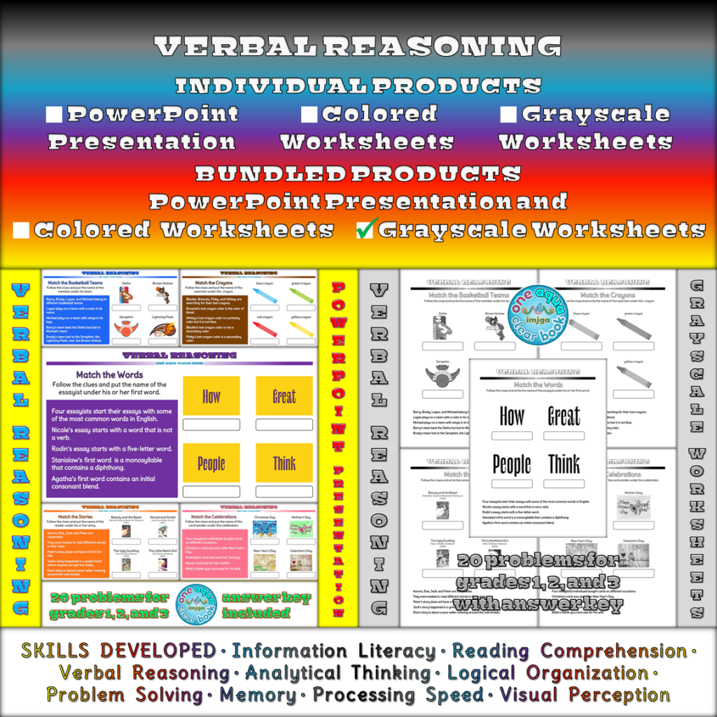 Verbal Reasoning Grayscale Worksheets - Made By Teachers