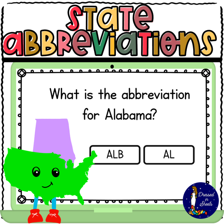 State Abbreviations Quiz BOOM Cards - Made By Teachers