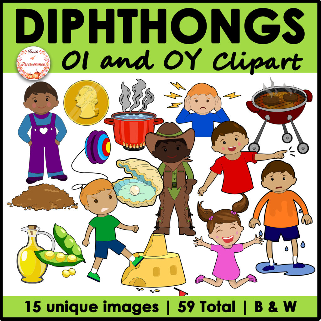 Diphthongs OI and OY Clipart Bundle | Made By Teachers