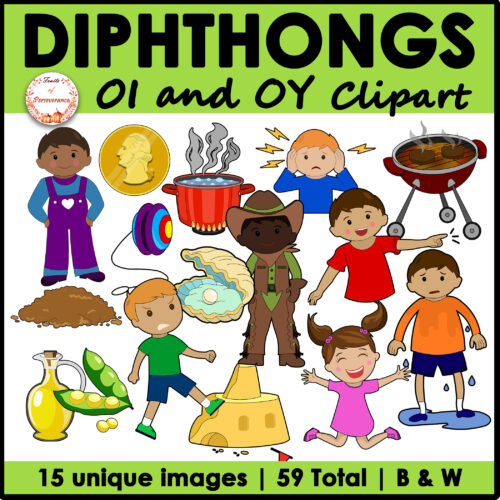 Diphthongs OI and OY Clipart Bundle | Made By Teachers