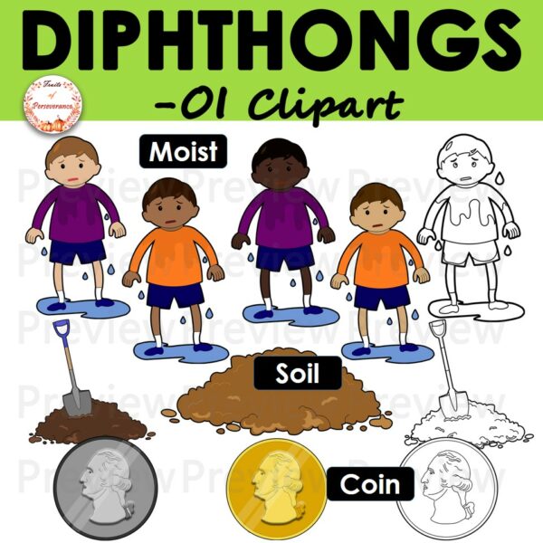 Diphthongs OI and OY Clipart Bundle | Made By Teachers