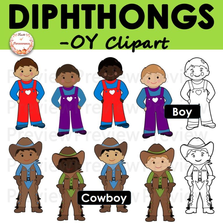 Diphthongs OI and OY Clipart Bundle | Made By Teachers