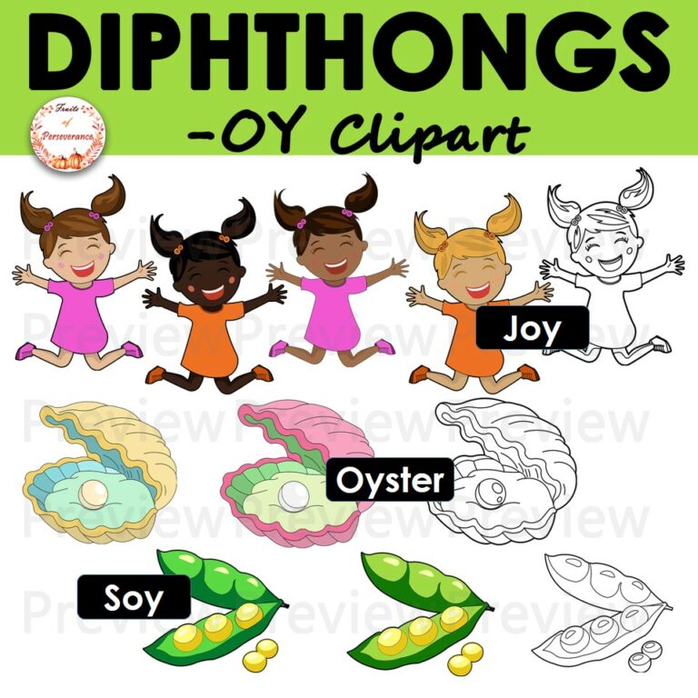 Diphthongs OI and OY Clipart Bundle | Made By Teachers
