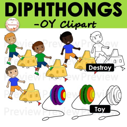 Diphthongs OI and OY Clipart Bundle - Made By Teachers