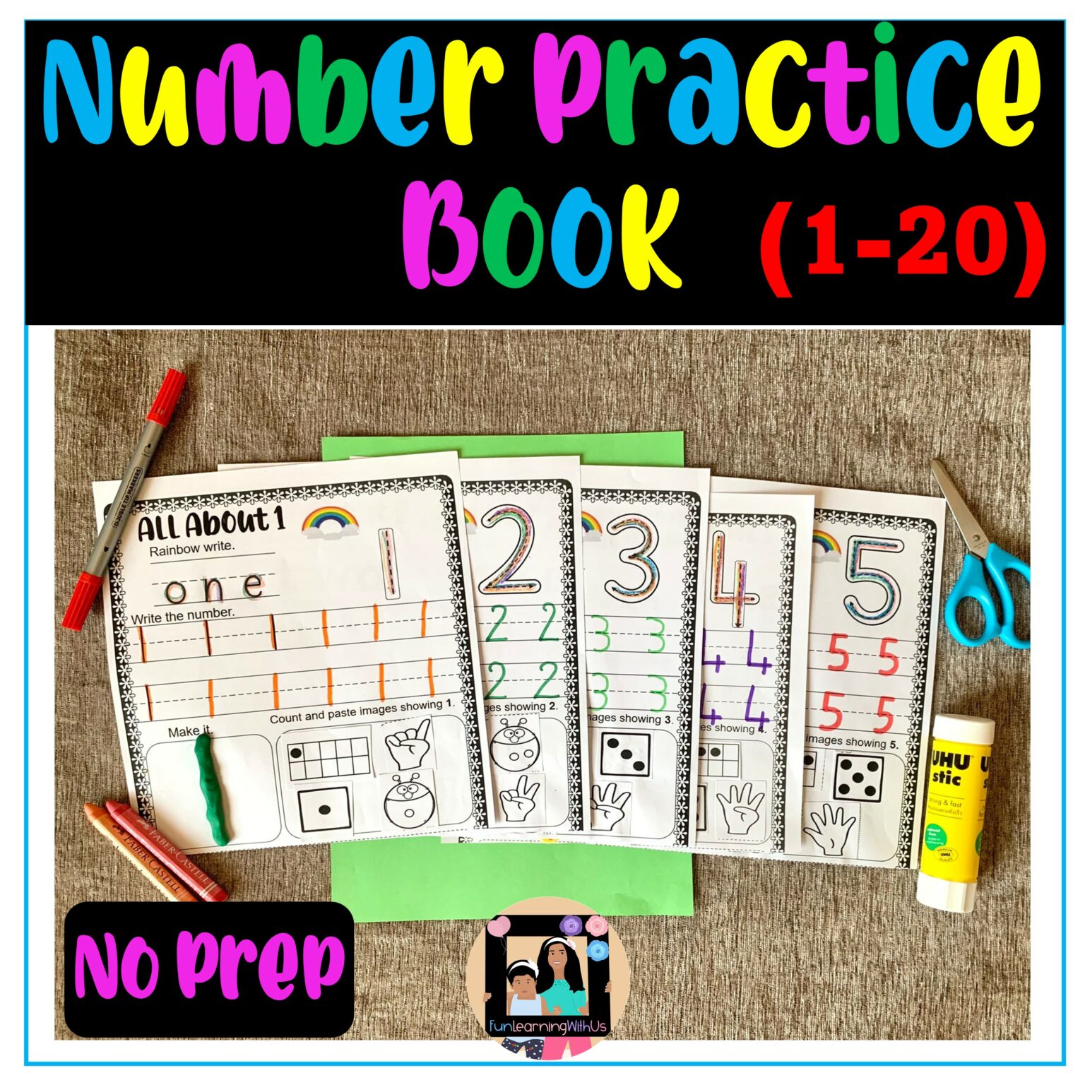NO PREP Number Practice Book (1-20) - Made By Teachers