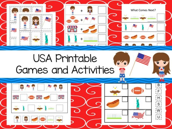 30 Printable USA themed Daycare Learning Games. | Made By Teachers