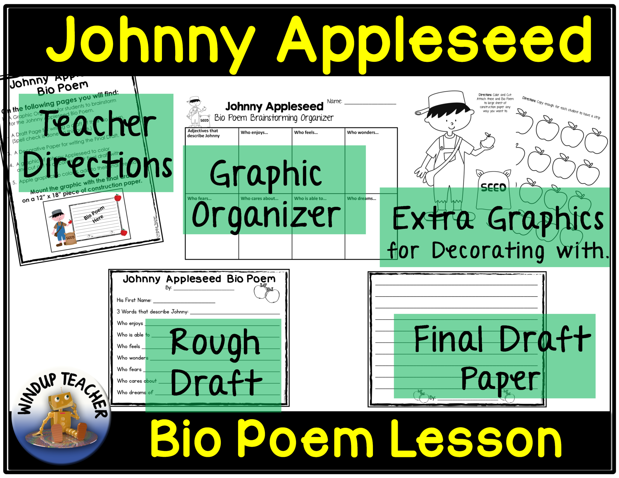 Johnny Appleseed Bio Poem Activity | Made By Teachers