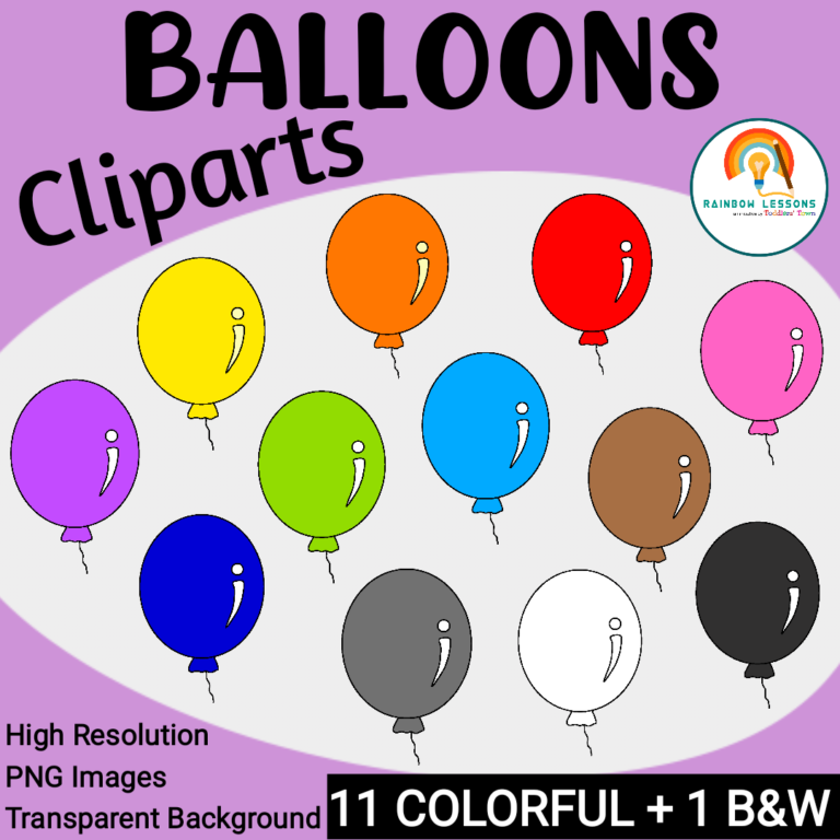 Balloon Clip Arts | Colorful Balloons Cliparts - Made By Teachers