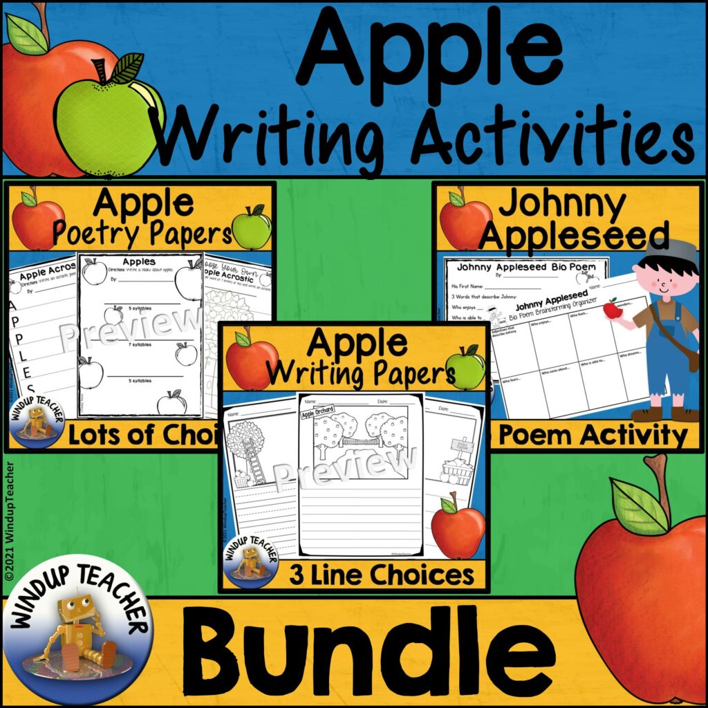 Apple Writing BUNDLE - Great for Literacy Centers! - Made By Teachers