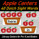 Apple Literacy Centers Sight Words for September | Made By Teachers