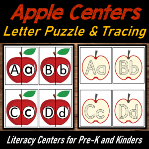 Apple Letter Match Puzzle & Alphabet Tracing - Made By Teachers