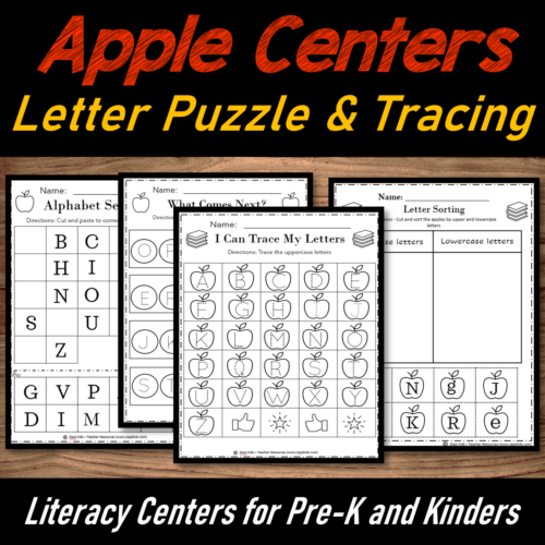 Apple Letter Match Puzzle & Alphabet Tracing - Made By Teachers