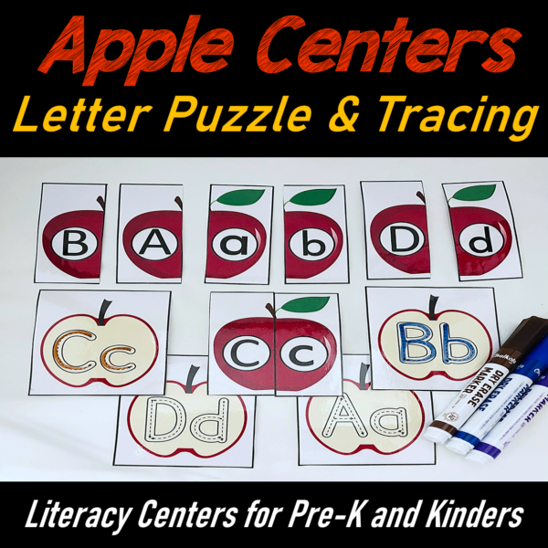 Apple Letter Match Puzzle & Alphabet Tracing | Made By Teachers