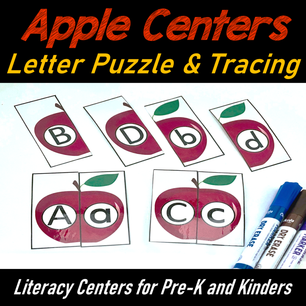Apple Letter Match Puzzle & Alphabet Tracing - Made By Teachers