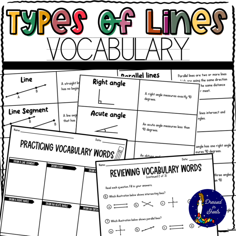 4th Grade Types of Lines Vocabulary and Review | Made By Teachers
