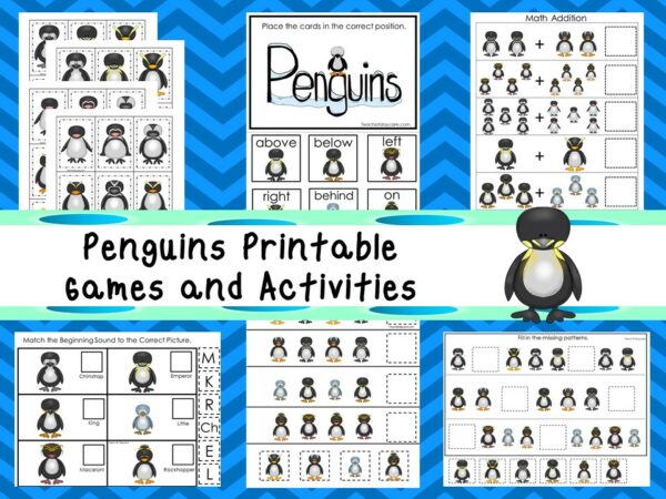 30 Printable Penguins Preschool Educational Games. - Made By Teachers