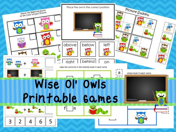 30 Printable Wise Owls Preschool Learning Games - Made By Teachers