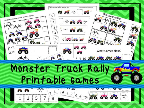 30 Printable Monster Truck Curriculum Games. - Made By Teachers