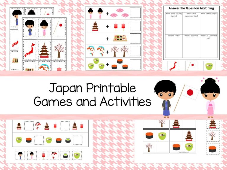 30 Printable Japan themed Educational Games. - Made By Teachers