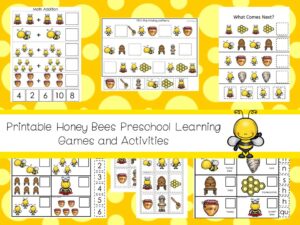 30 Printable Honey Bees Daycare Learning Games. - Made By Teachers