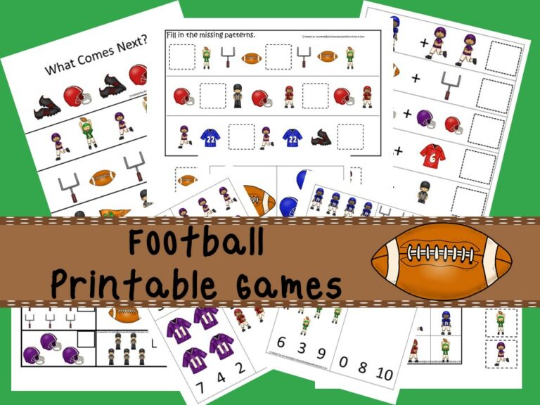 30 Printable Football Sports Learning Games and Ac | Made By Teachers