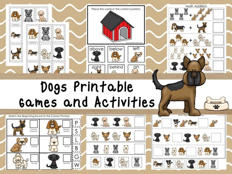 30 Printable Dogs Educational Learning Games. | Made By Teachers