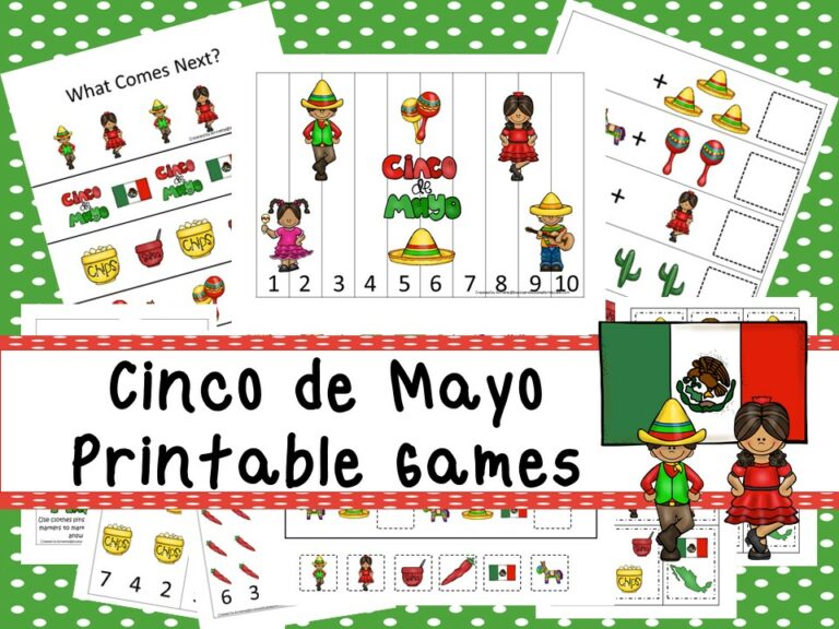 30 Printable Cinco de Mayo Learning Games. - Made By Teachers
