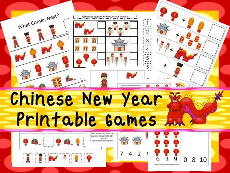 30 Printable Chinese New Year Learning Games Pre K | Made By Teachers