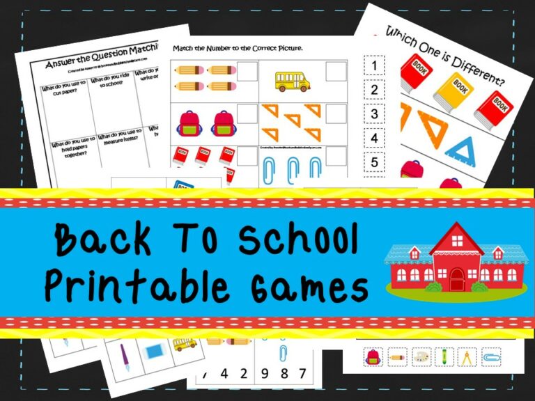 30 Printable Back to School themed learning games. - Made By Teachers