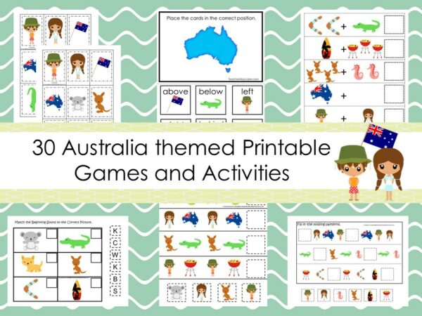 30 Printable Australia educational learning games. | Made By Teachers