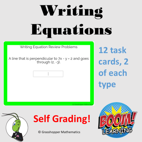 Writing Equations Review Digital Task Cards | Made By Teachers