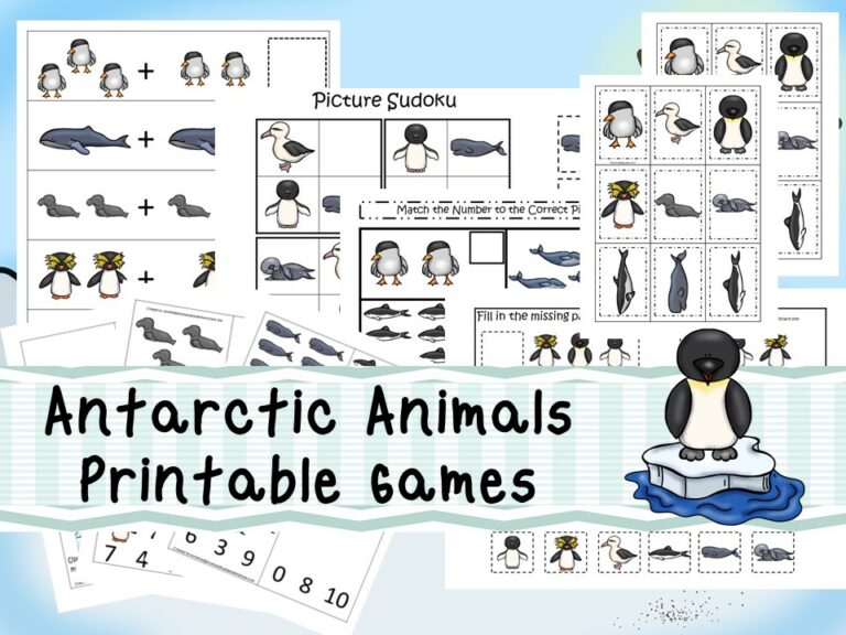 30 Printable Antarctic Animals curriculum games. - Made By Teachers