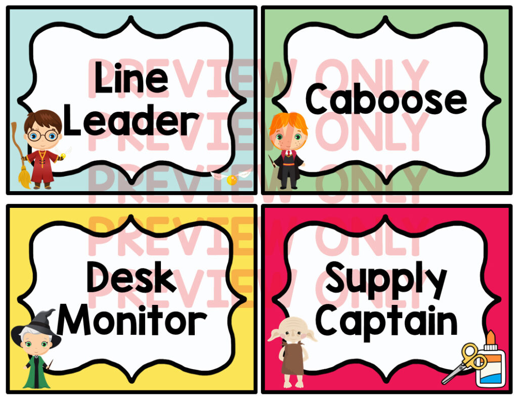 Harry Potter Inspired Classroom Job Chart and Name Tags - Made By Teachers