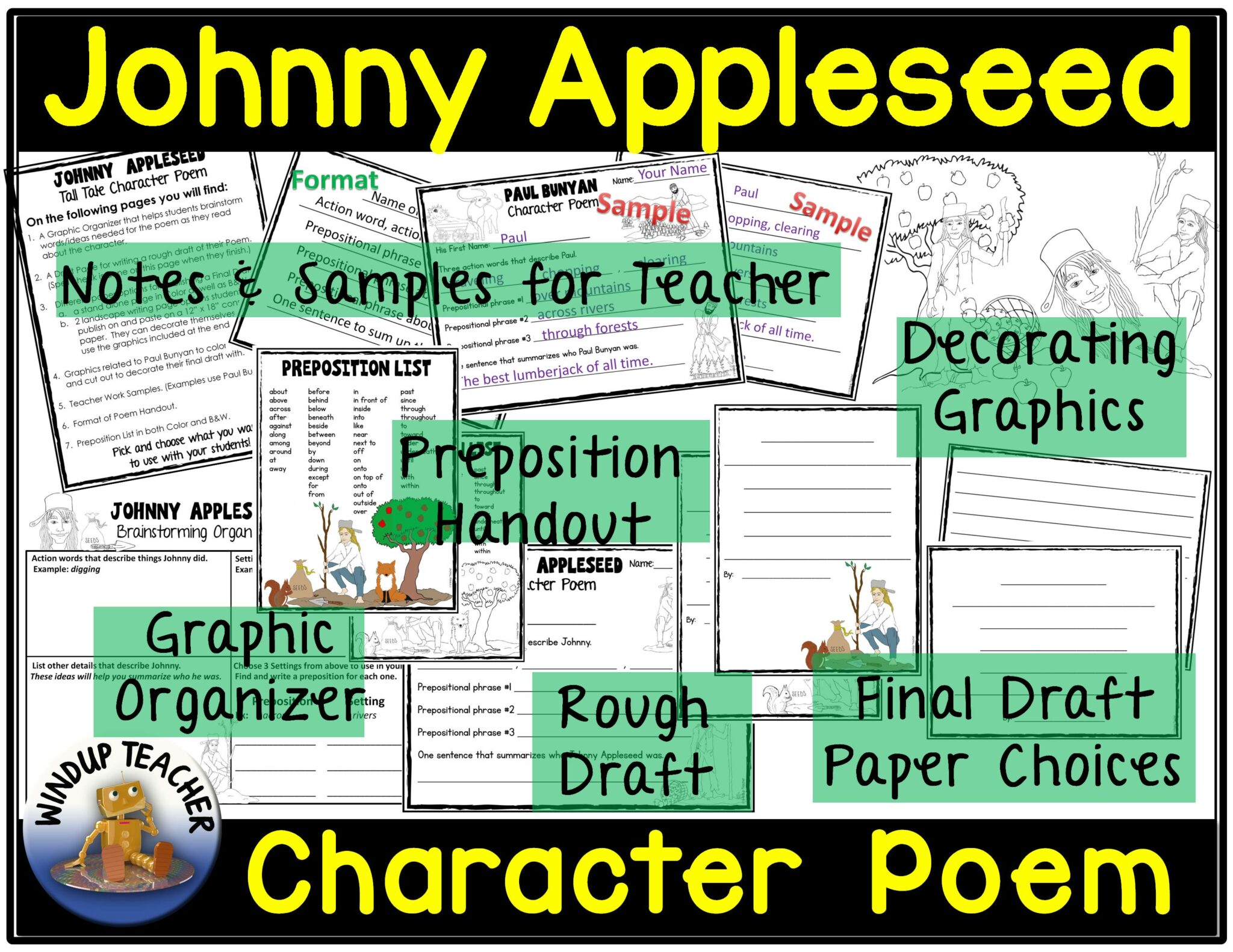 Johnny Appleseed Character Poem Activity - Made By Teachers