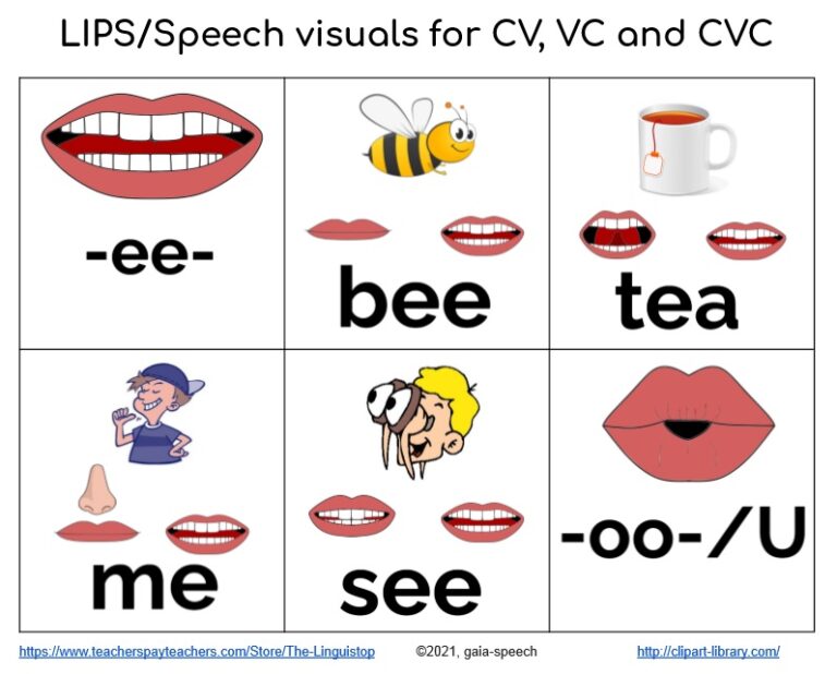 LIPS/Speech Visuals for CV, VC and CVC | Made By Teachers